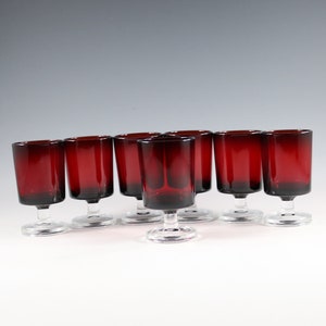 French Luminarc Ruby Red Wine Glasses Lot of 7 Stemware Vintage "france ...