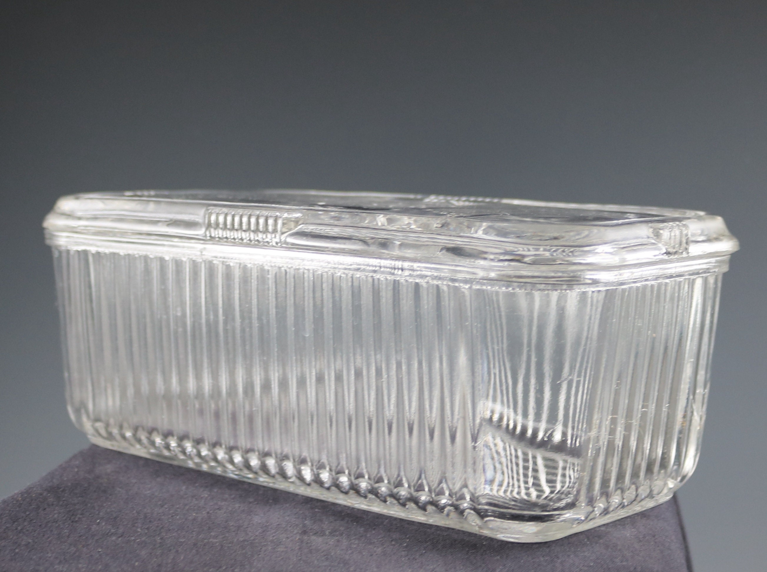 Antique Federal Crystal Vegetable Refrigerator Covered Dish Vegetable ...