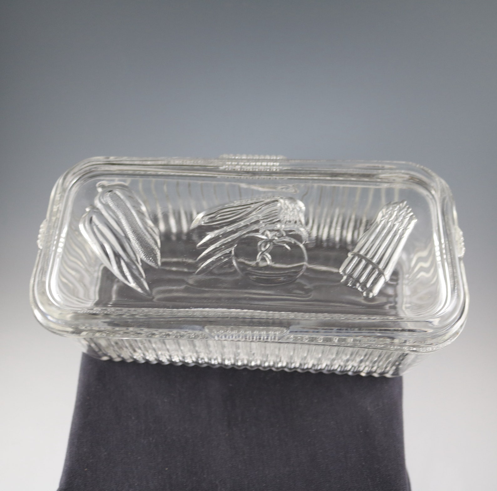Antique Federal Crystal Vegetable Refrigerator Covered Dish Vegetable ...