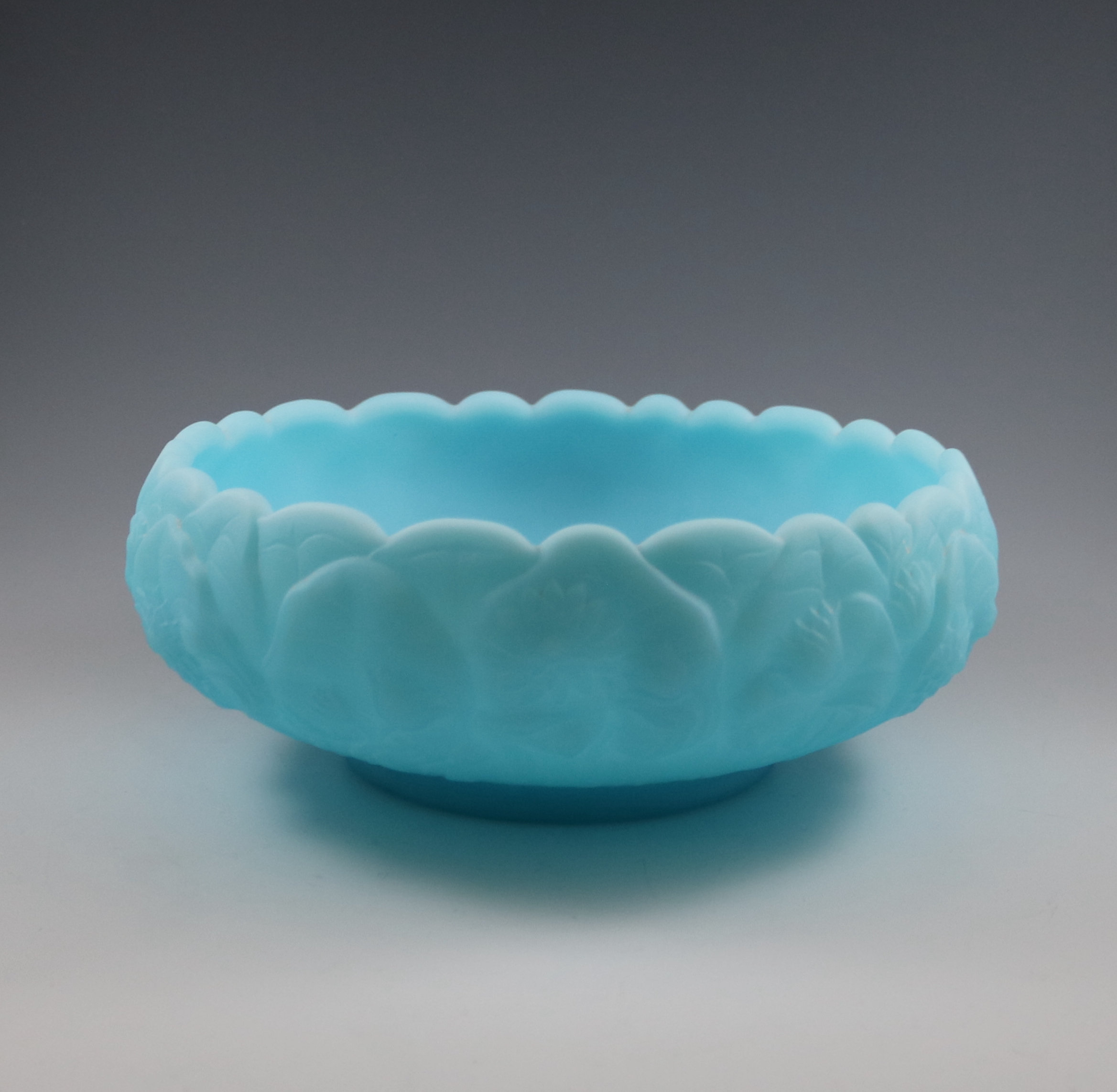 Vintage Fenton Handmade Satin Blue Water Lily 8424-BA 8 - Etsy