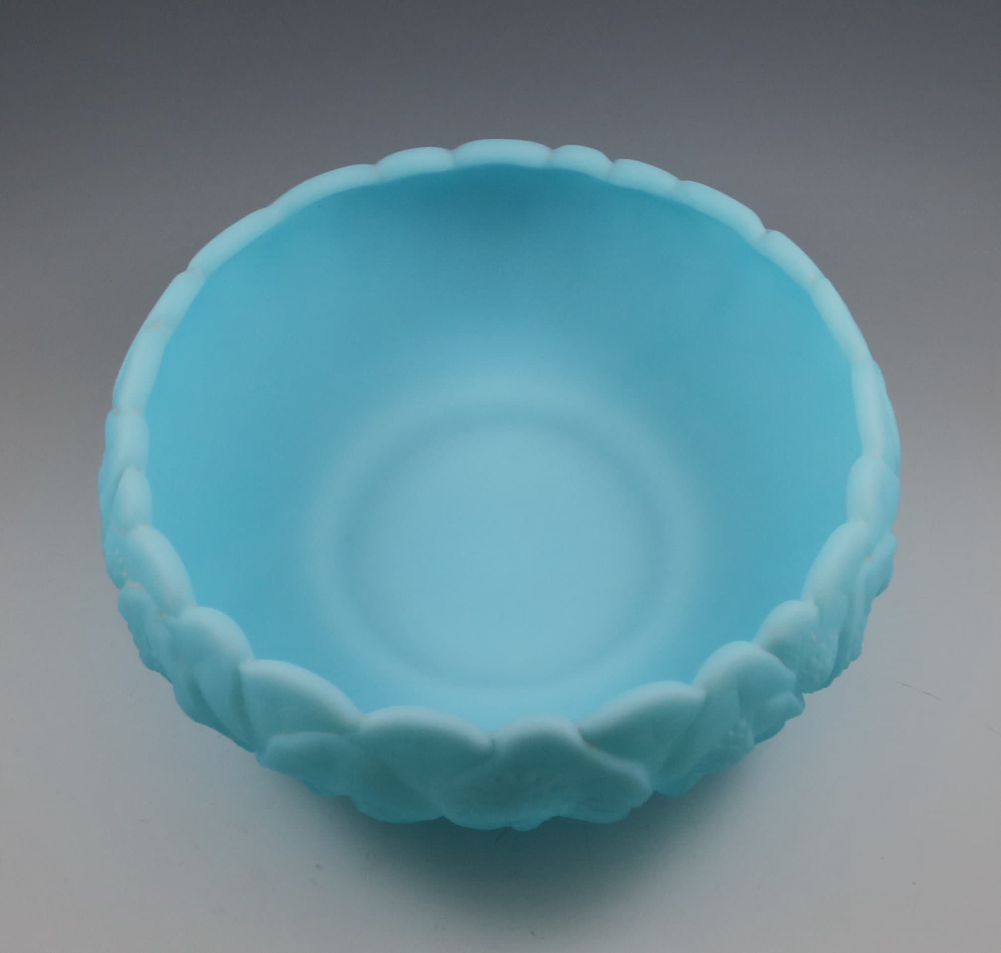 Vintage Fenton Handmade Satin Blue Water Lily 8424-BA 8 - Etsy