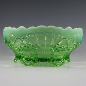 Antique Jefferson Handmade Green Opalescent Tokyo Pattern Bowl - Etsy