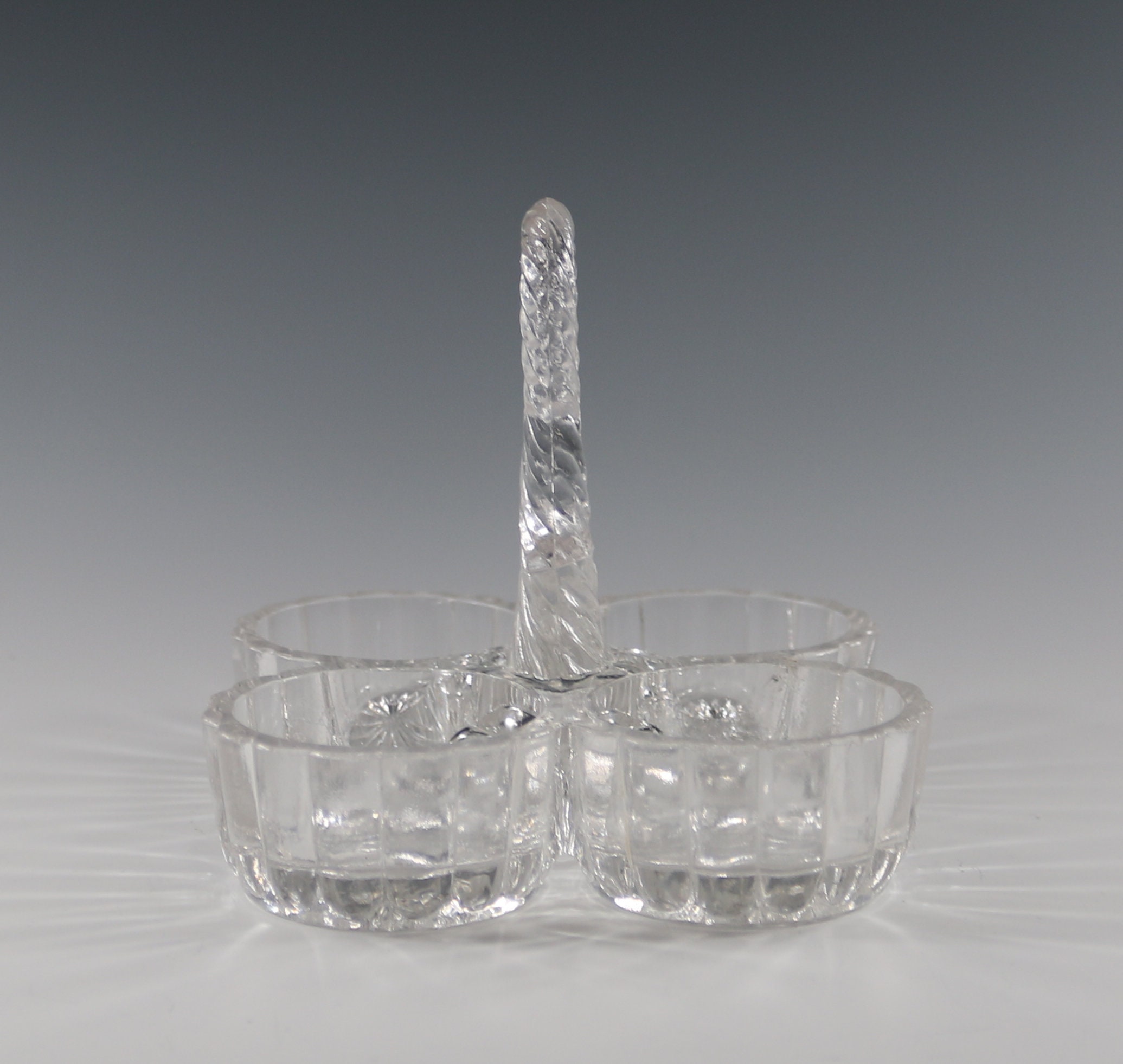 Amtique Elson Glass Co Handmade Crystal Condiment Caddy - Etsy