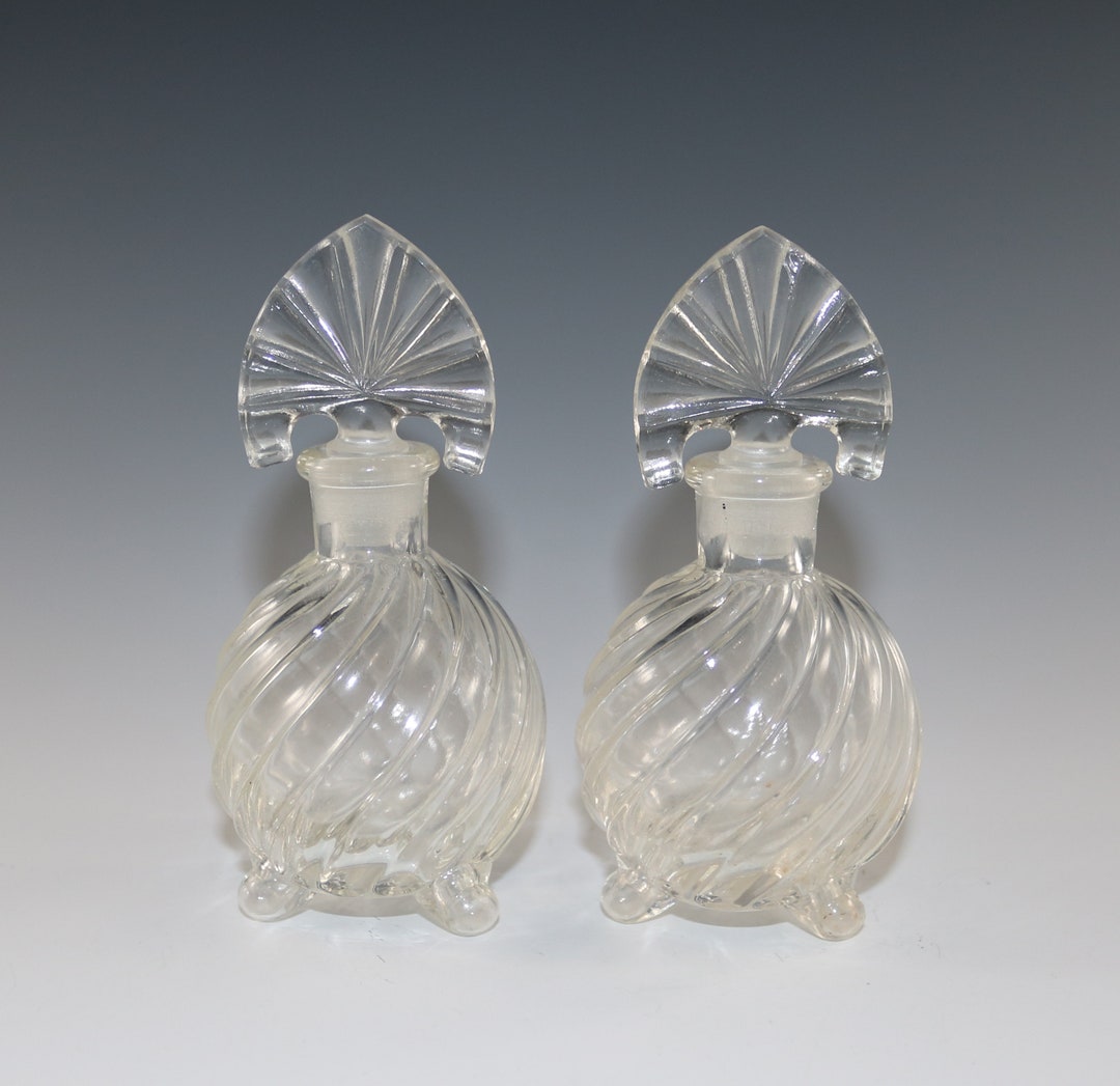 Vintage Imperial Glass Handmade Crystal #153 Newbound Pattern Perfume Set - Etsy