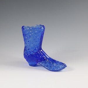 Vintage Fenton Blue Daisy Pattern Decorative Glass Boot - Etsy