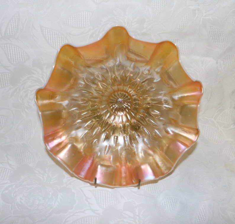 Vintage Handmade Dugan Glass Co. Made This Peach Opal Footed - Etsy