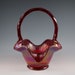 Vintage Fenton Handmade Ruby Red Stretch Glass Basket - Etsy