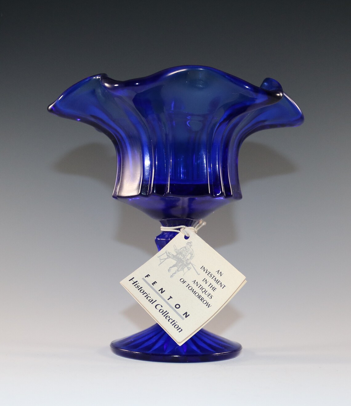 Fenton Handmade Cobalt Blue Compote From the Historical | Etsy