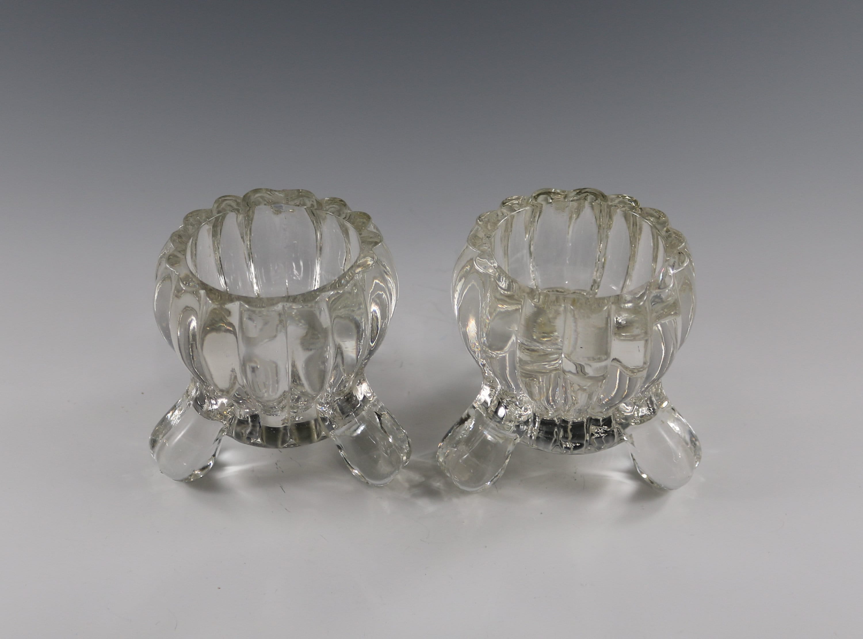 Vintage Jeannette Crystal National Three Toe Candle Holders | Etsy