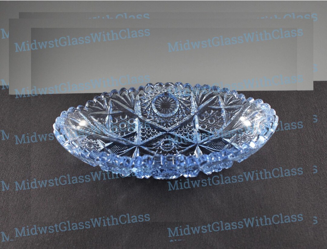 Vintage Imperial Glass Handmade Viennese Blue NUCUT Relish Tray - Etsy