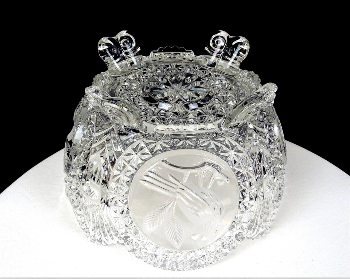 Hofbauer Crystal Glass Byrdes Collection 24% Lead Crystal 8 1/2" FOOTED ...