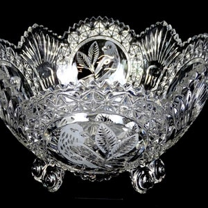 Hofbauer Crystal Glass Byrdes Collection 24% Lead Crystal 8 1/2" FOOTED ...