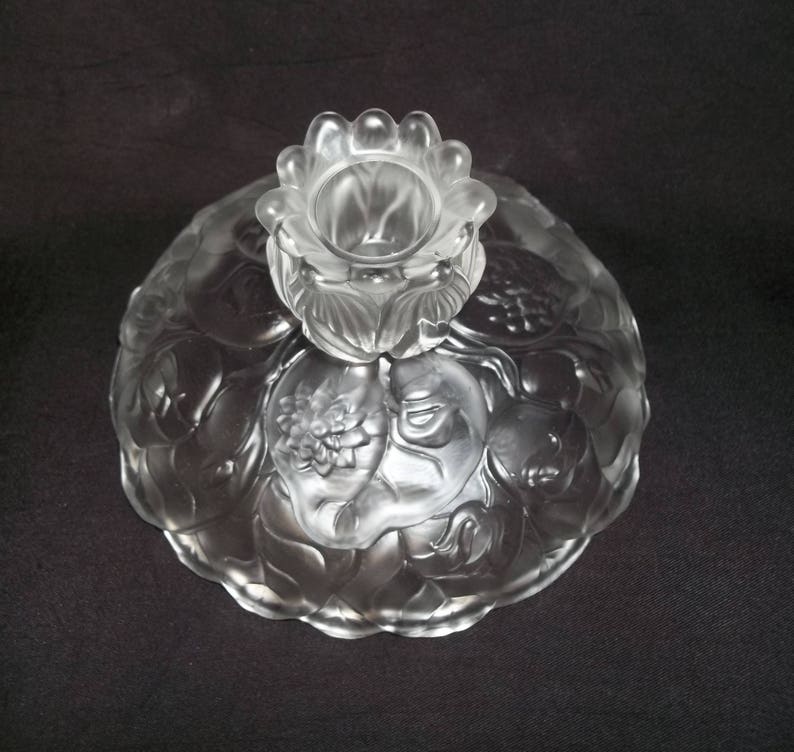 Vintage Fenton Crystal Satin "water Lily" Pattern Candle Holders - Etsy