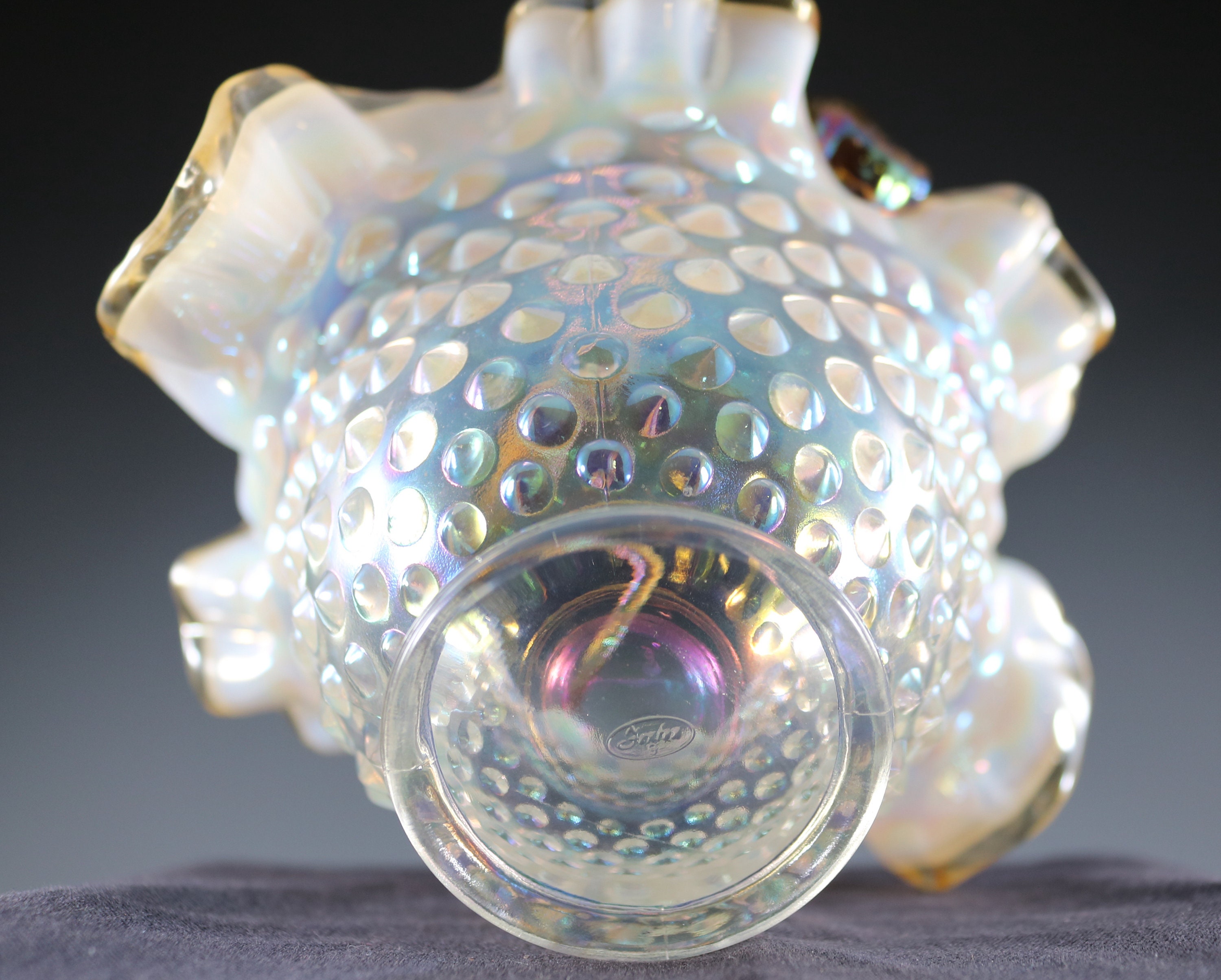 Rare Vintage Fenton Handmade Hobnail Iridescent Autumn Gold on - Etsy