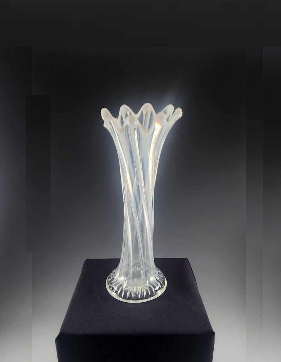 Antique Dugan Crystal Opalescent Wide Rib Swung Vase - Etsy