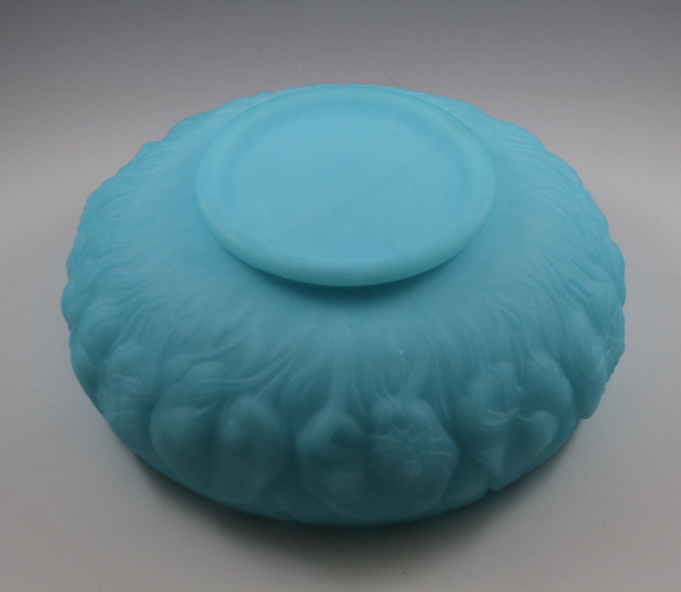 Vintage Fenton Handmade Satin Blue Water Lily 8424-BA 8 - Etsy