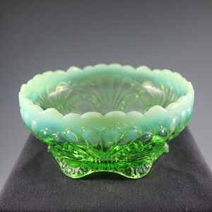 Antique Jefferson Handmade Green Opalescent Tokyo Pattern Bowl - Etsy