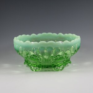 Antique Jefferson Handmade Green Opalescent Tokyo Pattern Bowl - Etsy
