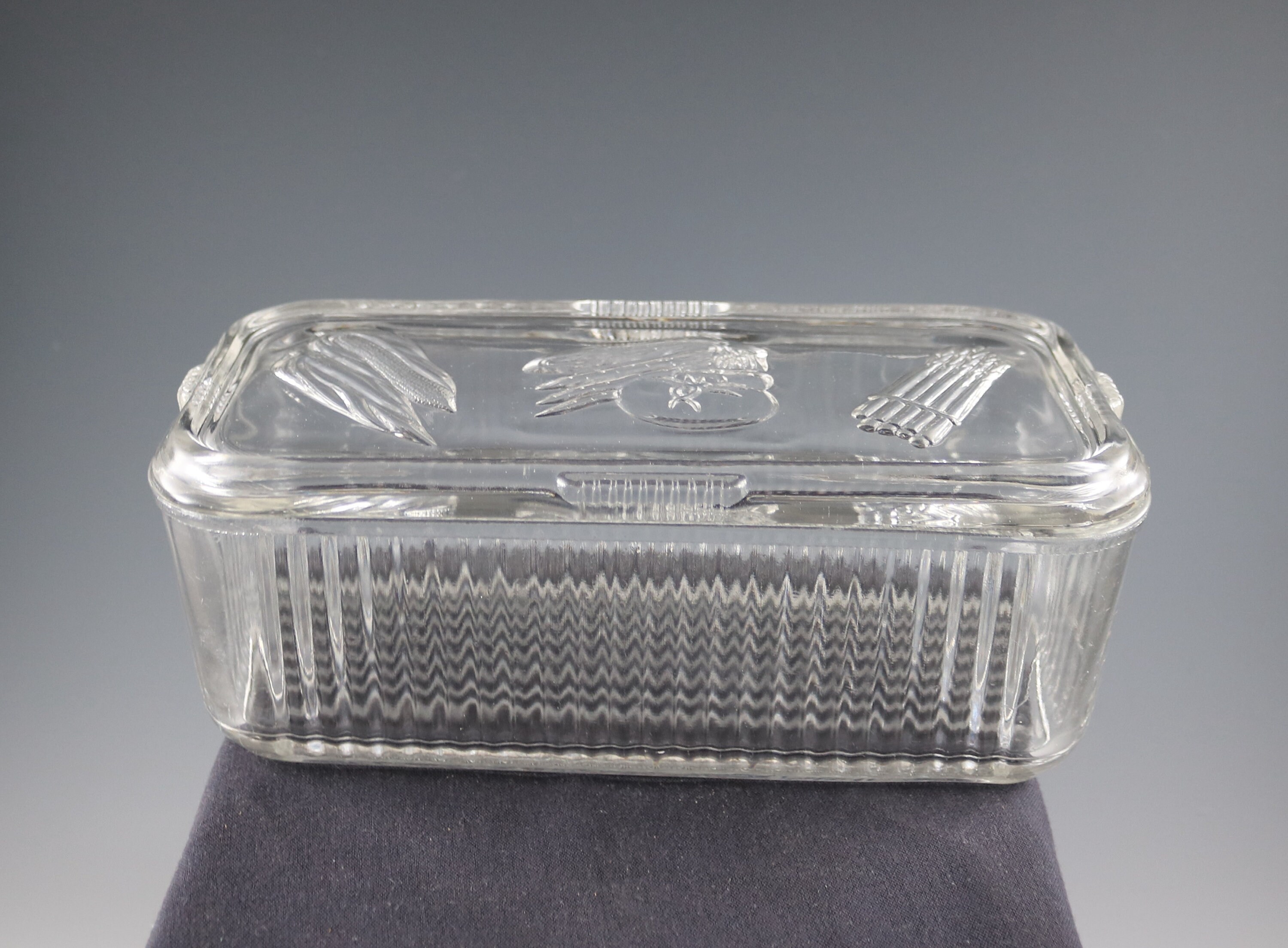 Antique Federal Crystal Vegetable Refrigerator Covered Dish Vegetable ...