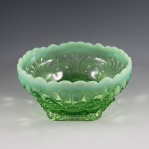 Antique Jefferson Handmade Green Opalescent Tokyo Pattern Bowl - Etsy