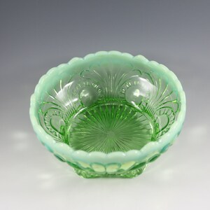 Antique Jefferson Handmade Green Opalescent Tokyo Pattern Bowl - Etsy