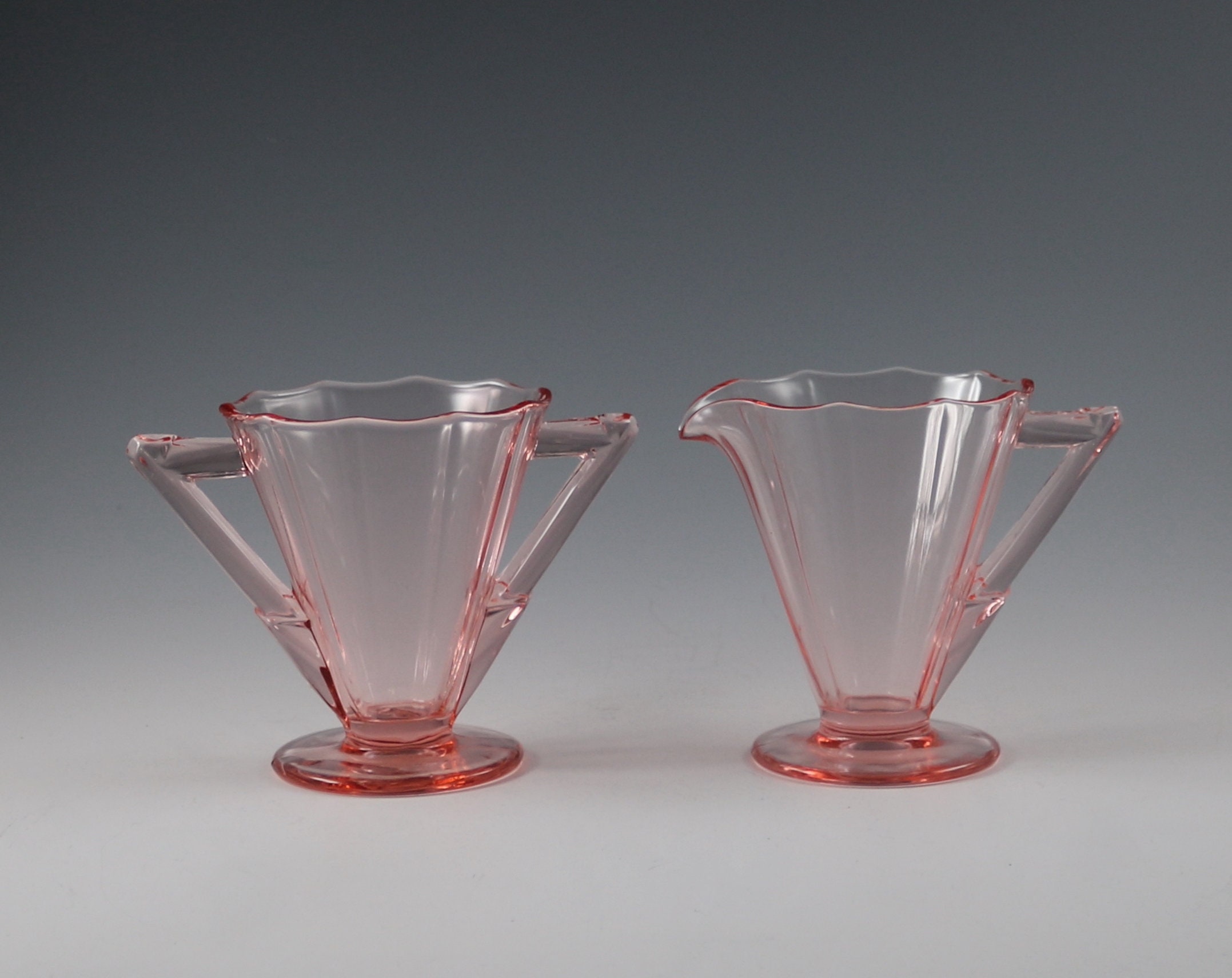 Antique Cambridge Handmade Pink Depression Decagon Pattern - Etsy