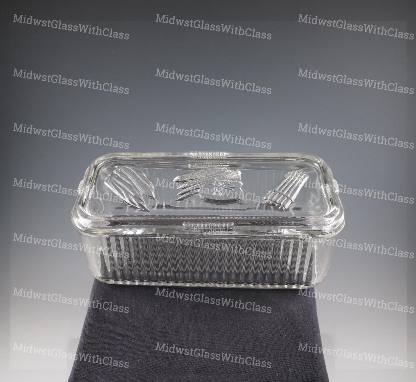 Antique Federal Crystal Vegetable Refrigerator Covered Dish Vegetable ...