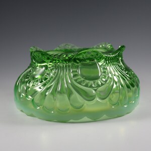 Antique Jefferson Handmade Green Opalescent Tokyo Pattern Bowl - Etsy