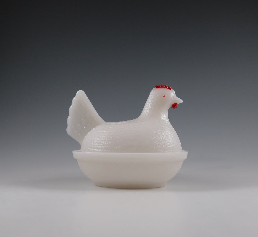 Vintage Imperial Handmade Milk Glass Hen on Nest Covered Dish - Etsy