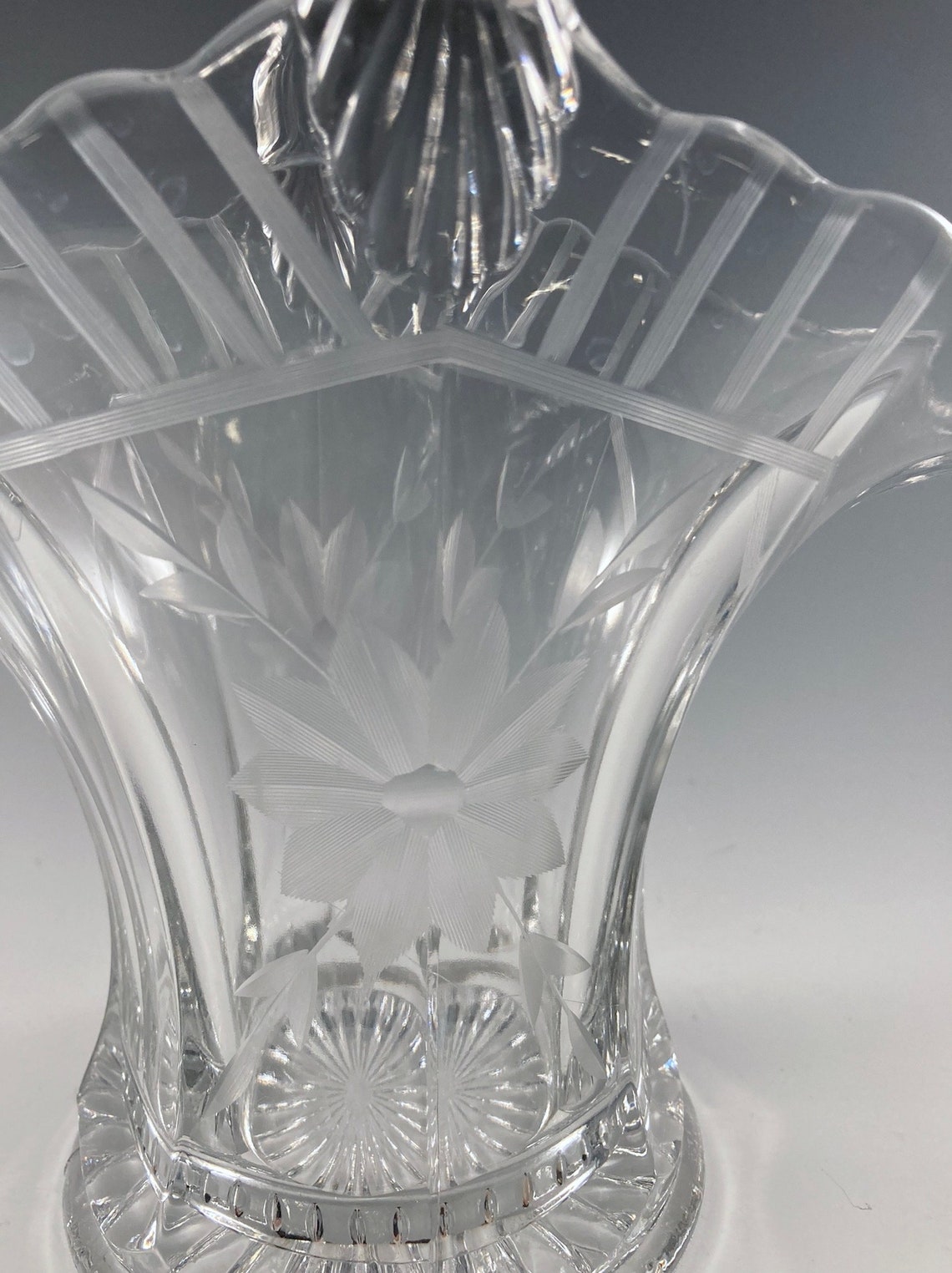 Vintage Duncan Miller Handmade Crystal Large Wedding Basket - Etsy