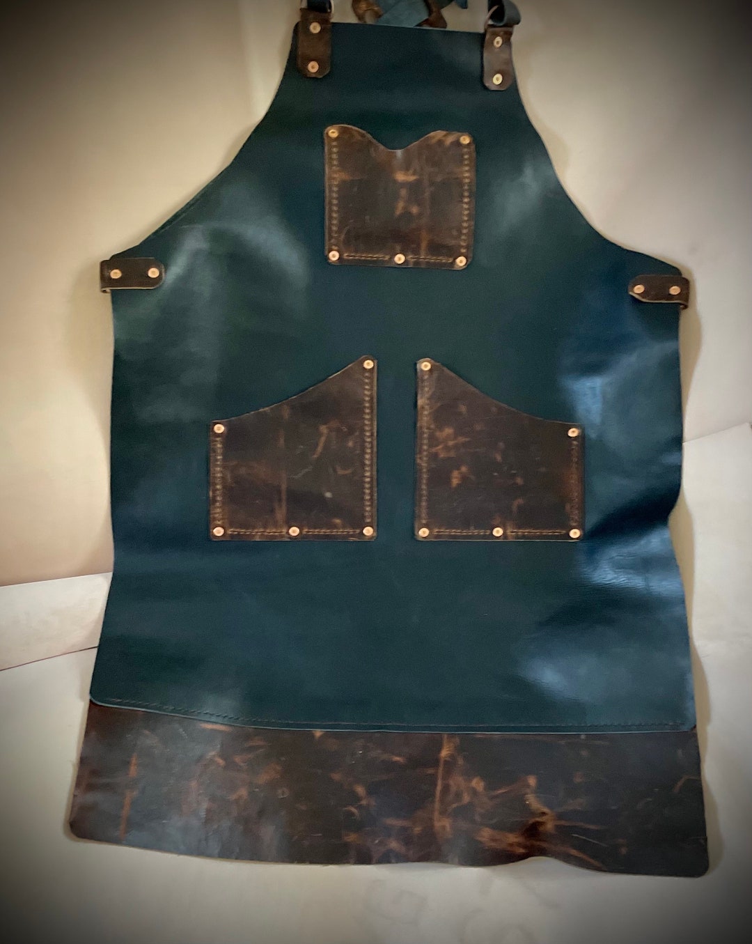 Leather Bbq Apron, One of a Kind Grilling and Meat Smoking Apron ...