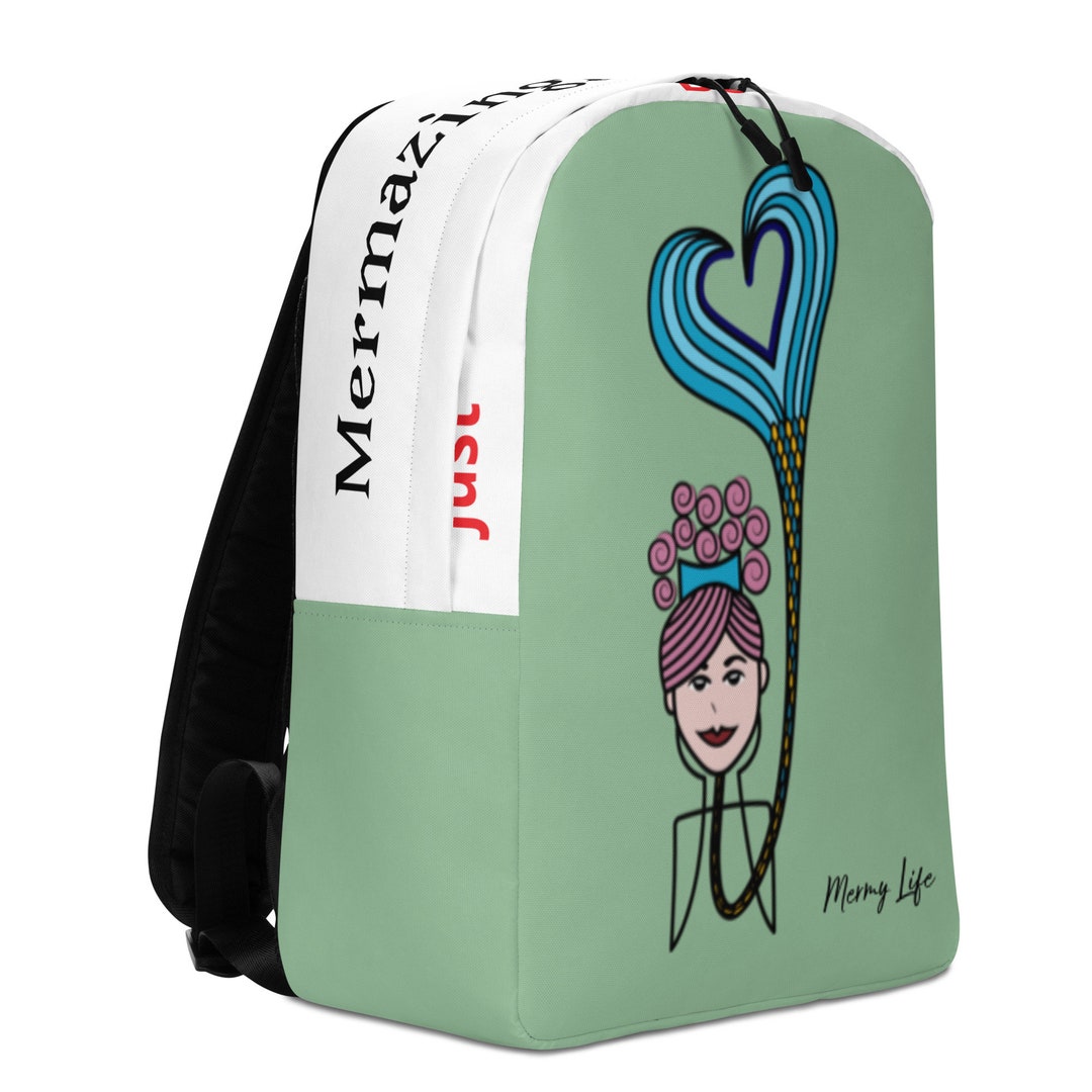 Mermy Life Inspirational Quote Minimalist Backpack: Designs by ...