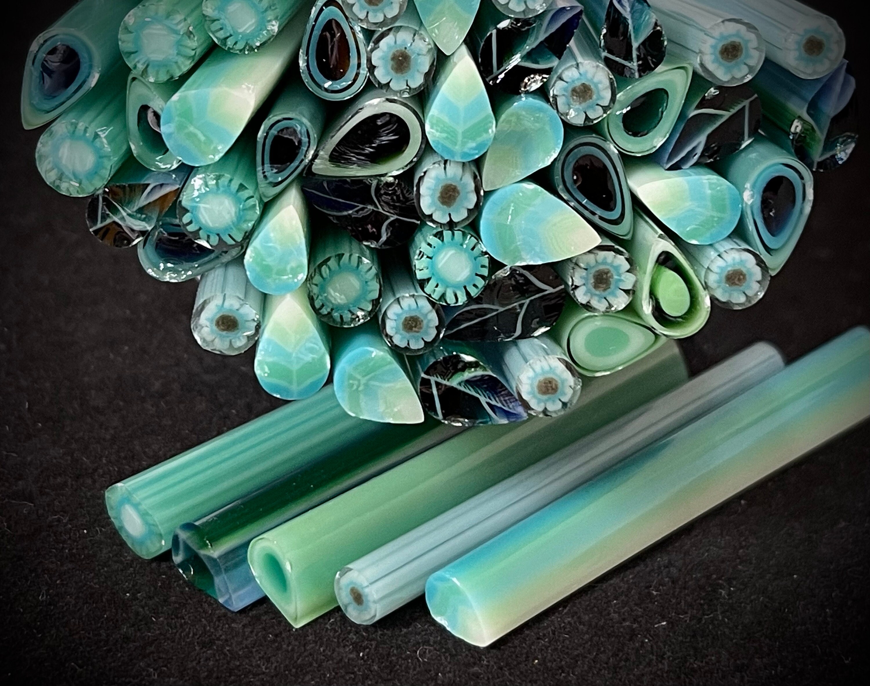 Materials Glass Canes 1.5oz 96 COE Murrini Millefiori Murrine Chocolate ...