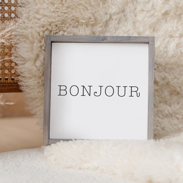 Bonjour Sign - Etsy