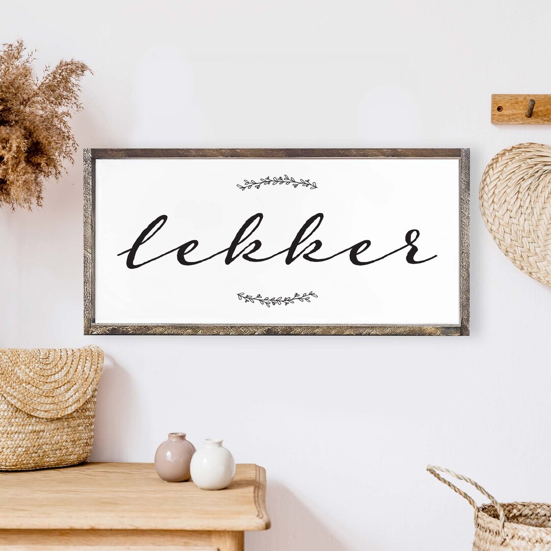 Lekker Sign, Lekker Wood Sign, Dutch Wood Sign, German Lekker Sign, Eet ...