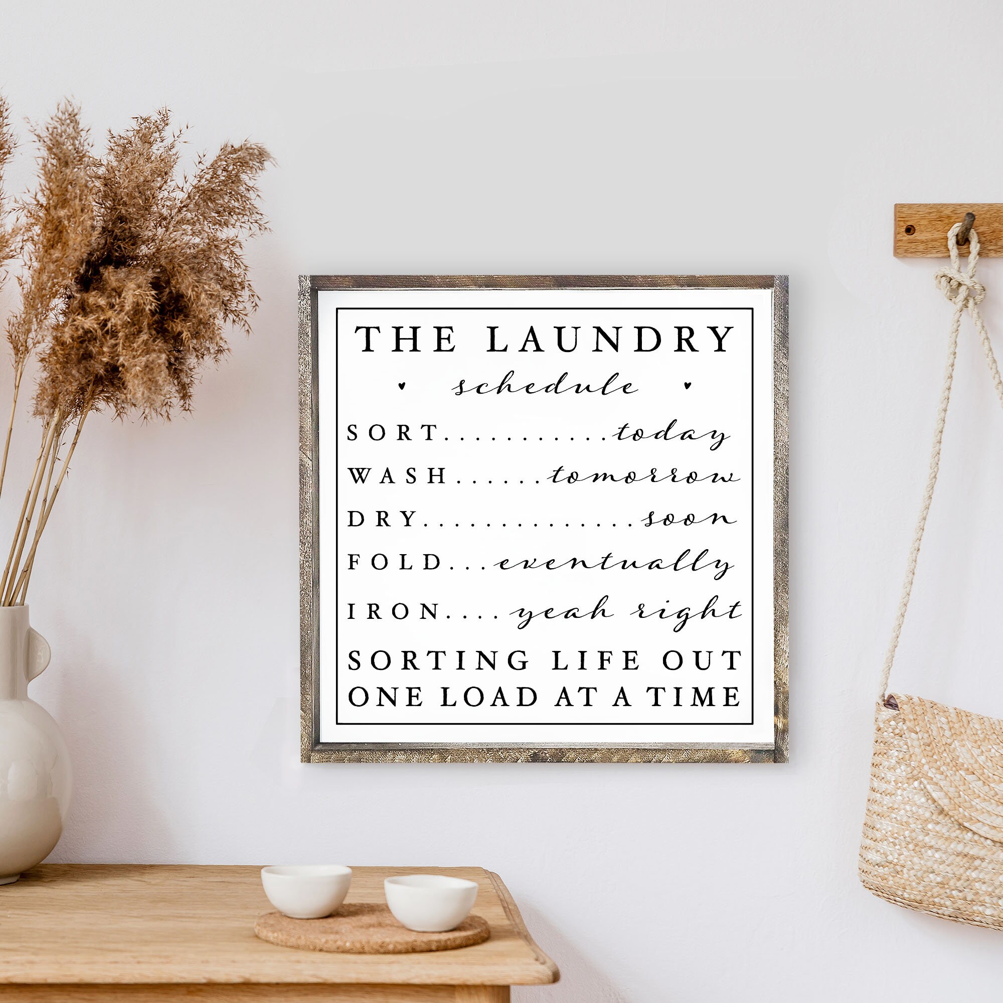 The Laundry Schedule Wood Sign. Laundry Room Sign. Laundry - Etsy