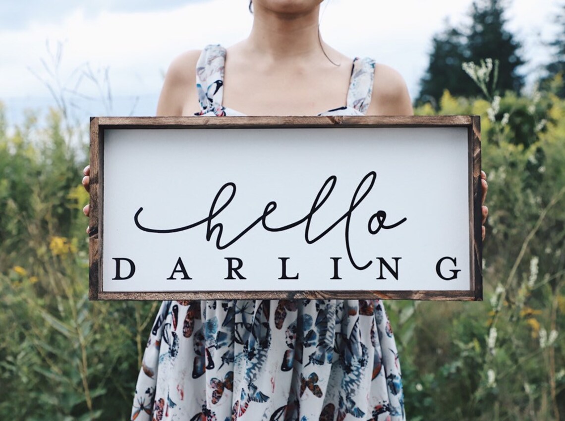 Hello Darling Wood Sign. - Etsy