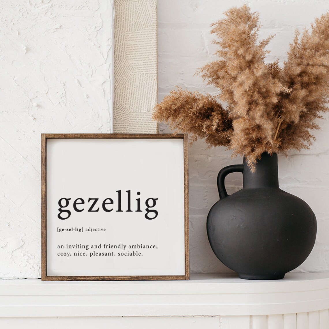 Gezellig Sign. Gezellig Wood Sign. Gezellig Definiton Sign. Dutch Sign ...