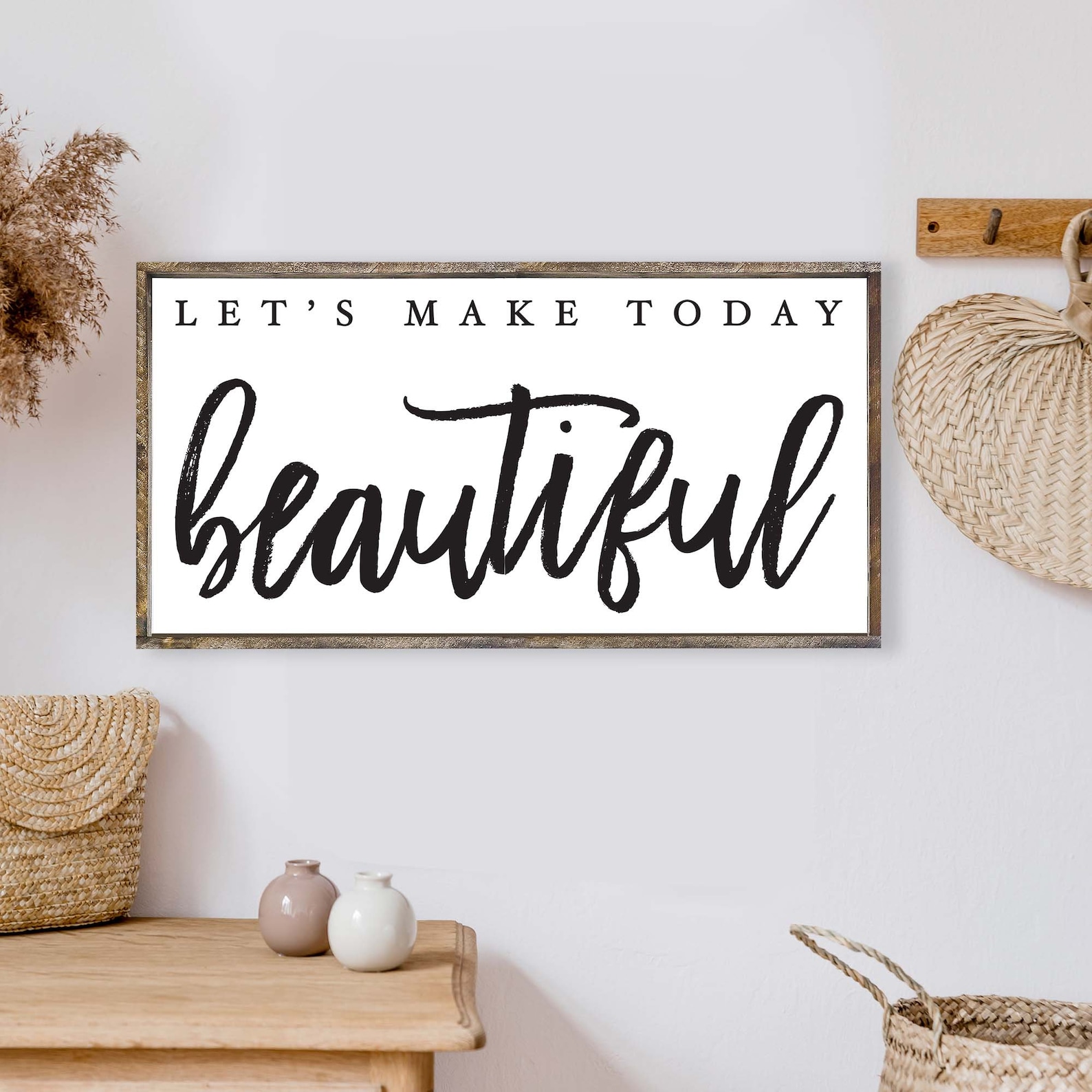 Let's Make Today Beautiful Wood Sign. - Etsy