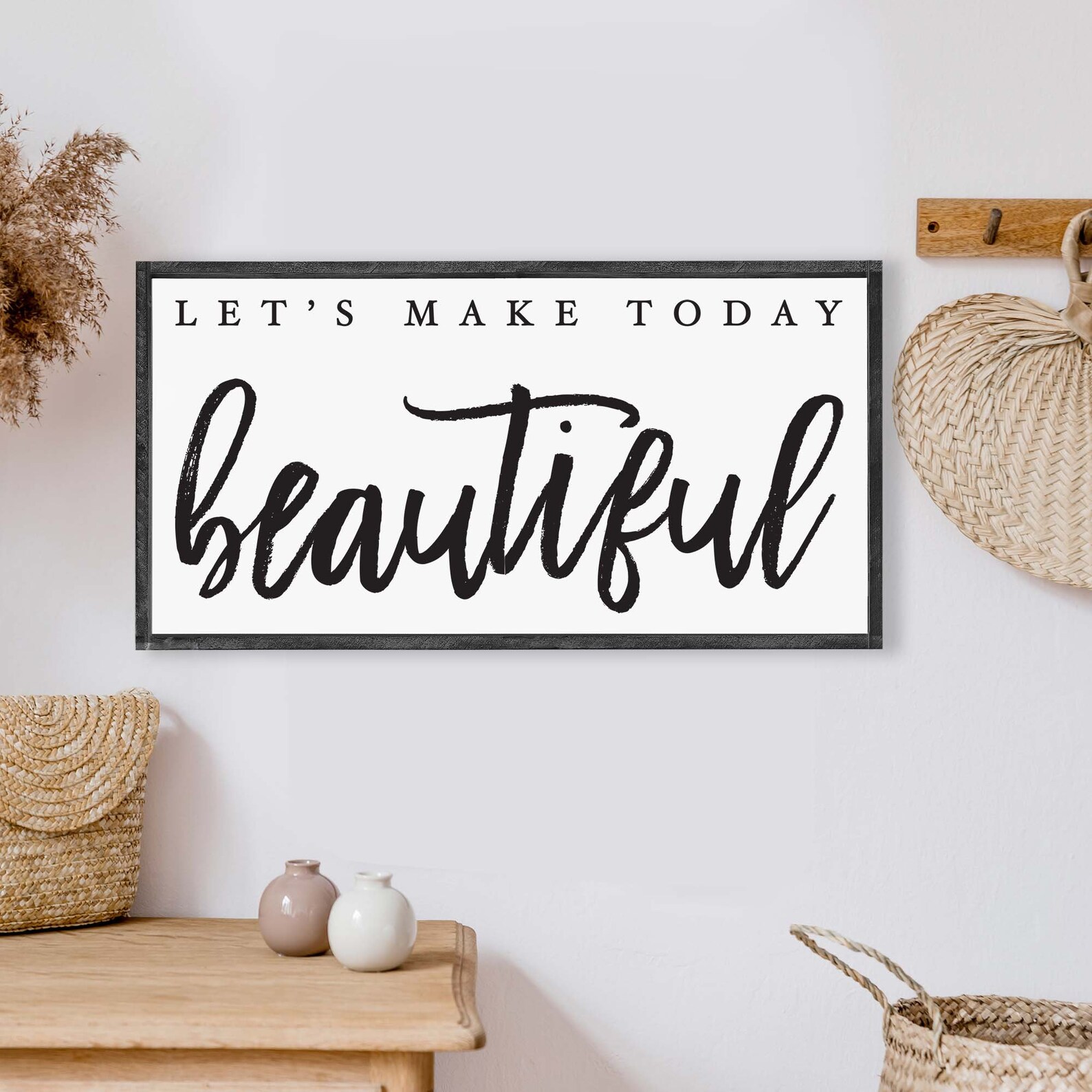 Let's Make Today Beautiful Wood Sign. - Etsy