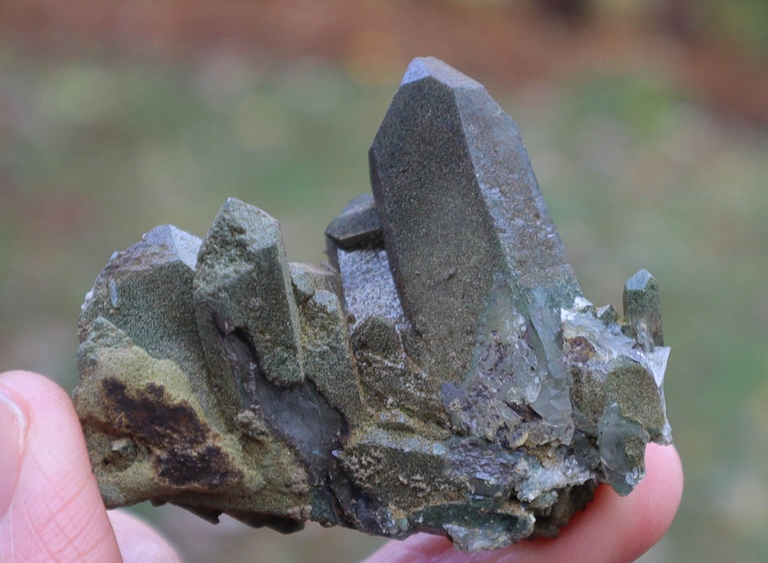 Green Chlorite Quartz Cluster From Pakistan | Raw Natural Chlorite ...