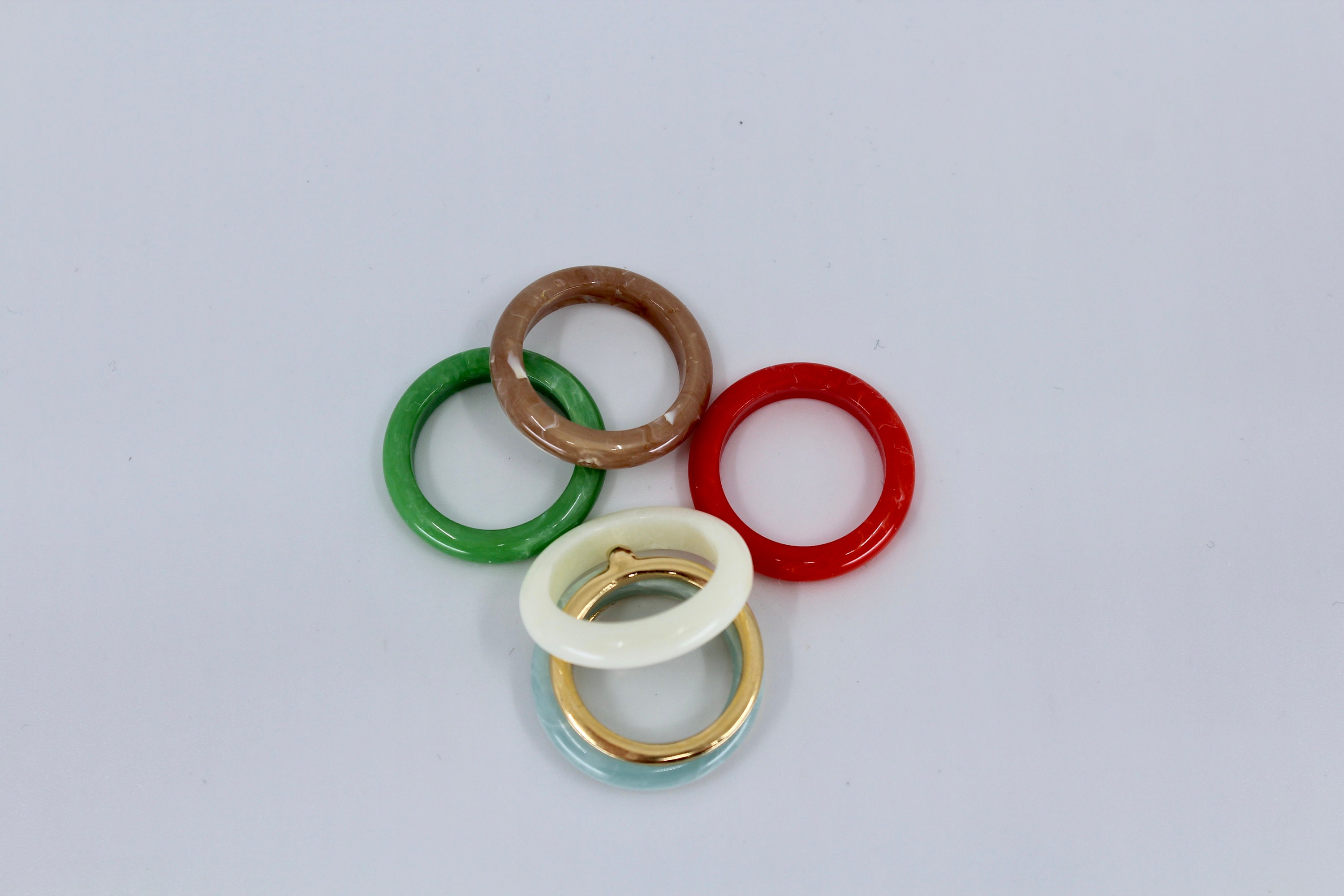 Avon 'color Go Round' Bakelite Convertible Ring With Red, Green, Brown ...