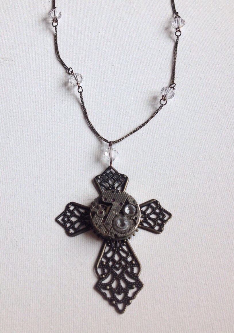 Brass Steampunk Cross - Etsy