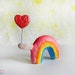Paper Mache Happy Rainbow Figurine Rainbows Make Me Smile - Etsy