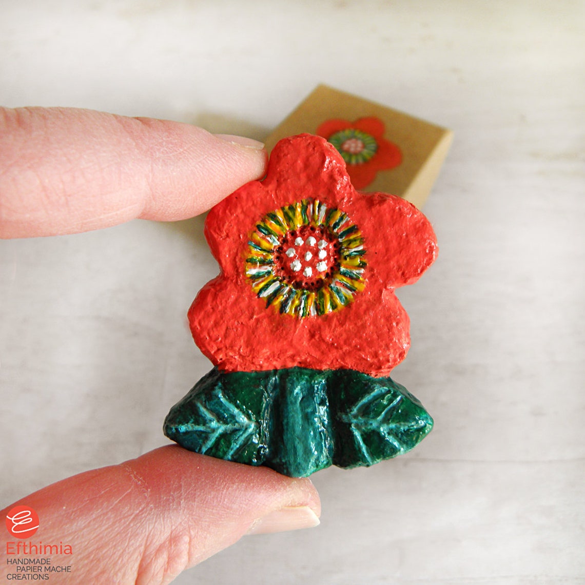 Coral Flower Brooch, Eco Brooch, Paper Mache Floral Brooch, Paper Pulp ...