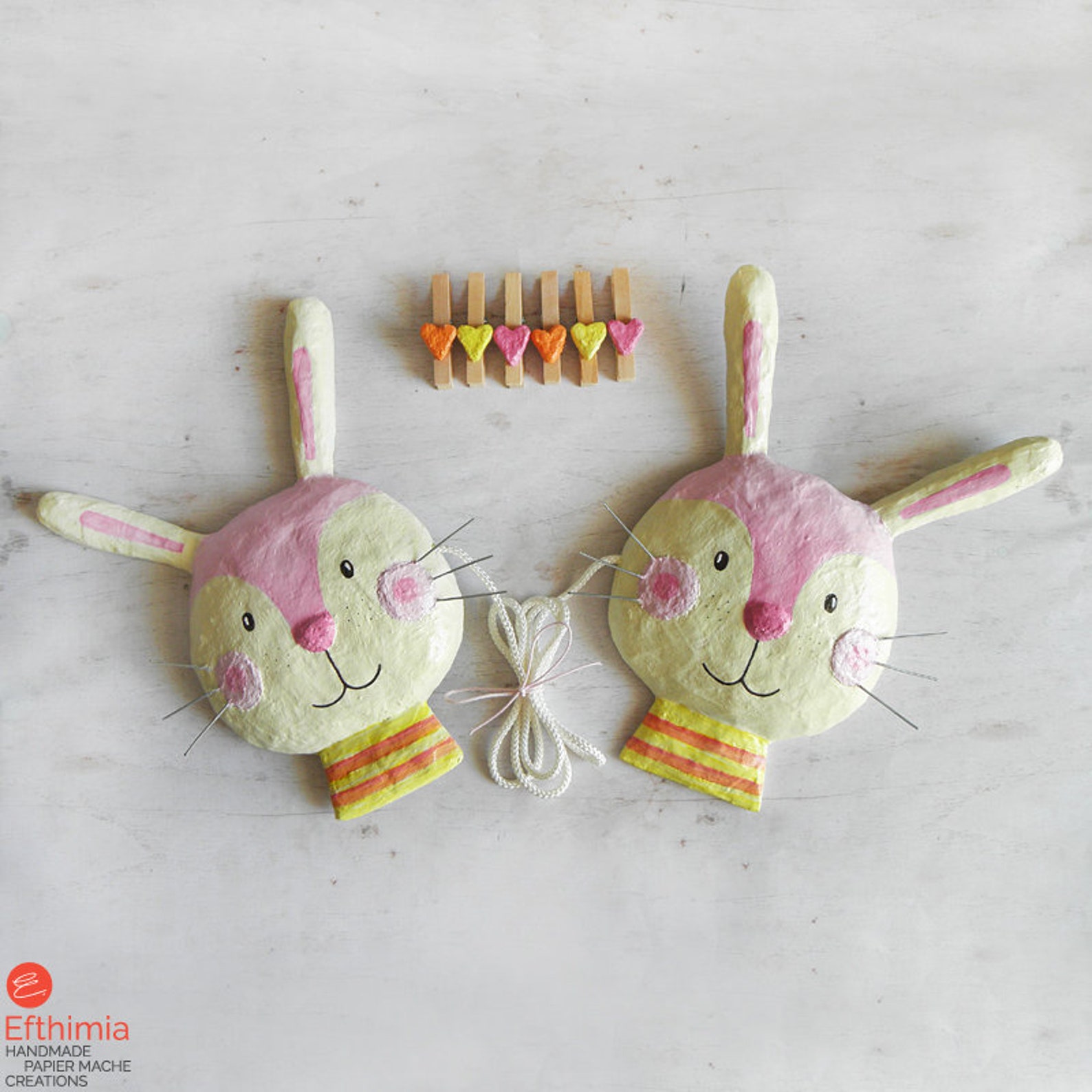 Bunny Art Display Paper Mache Bunny Bunny Kids Decor Rabbit | Etsy