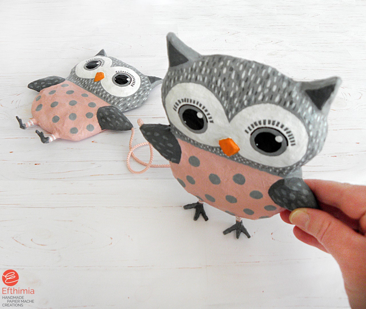 Paper Mache Owl Art Display Owls Kids Display Paper Mache - Etsy