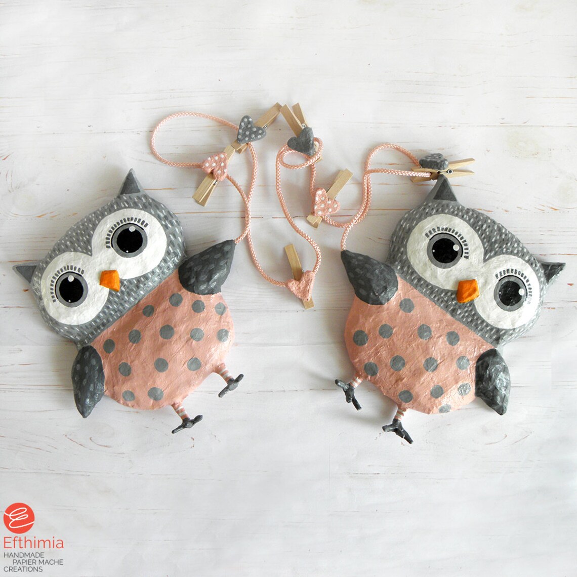 Paper Mache Owl Art Display Owls Kids Display Paper Mache - Etsy