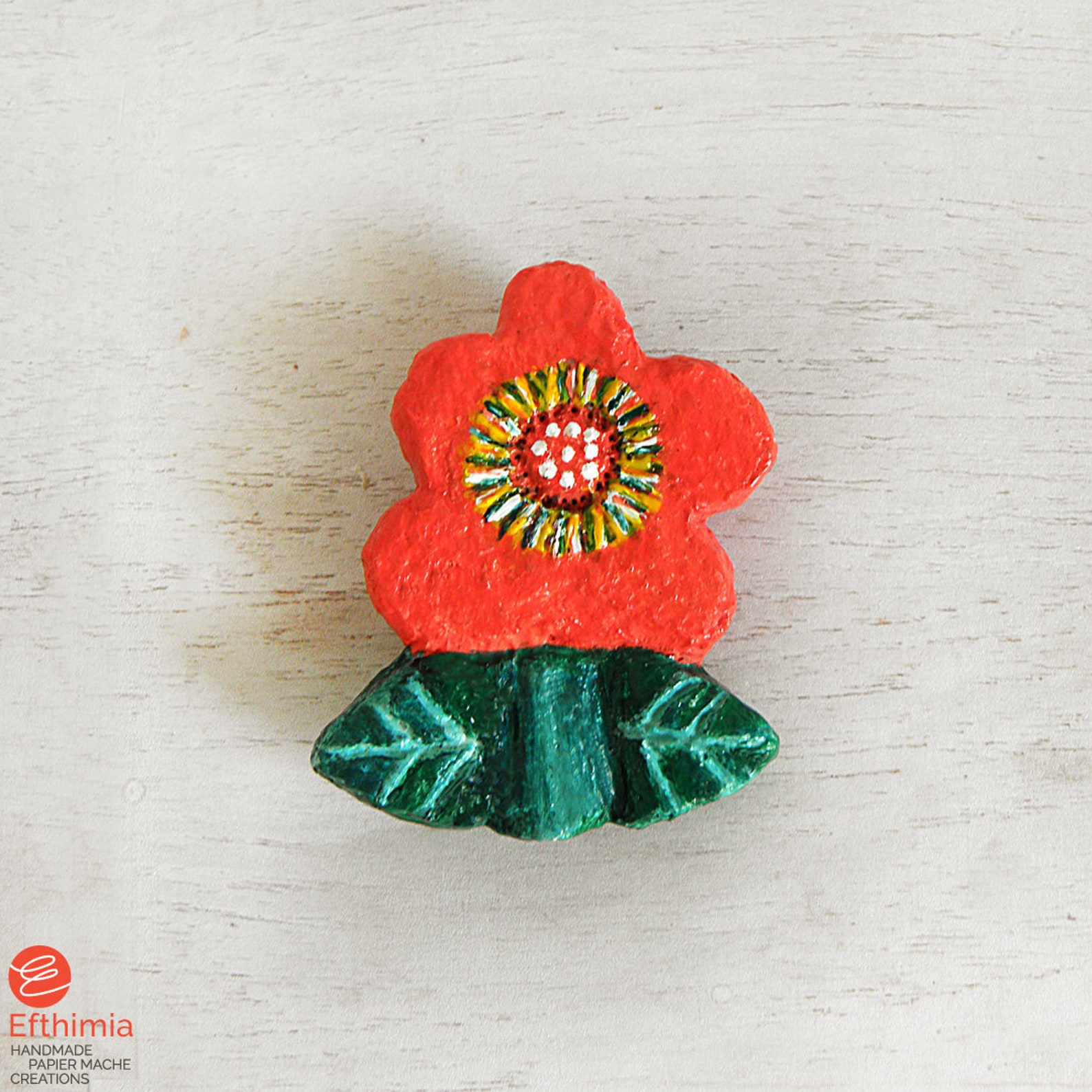 Coral Flower Brooch, Eco Brooch, Paper Mache Floral Brooch, Paper Pulp ...