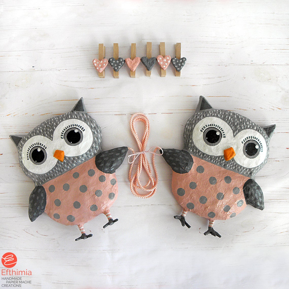 Paper Mache Owl Art Display Owls Kids Display Paper Mache - Etsy